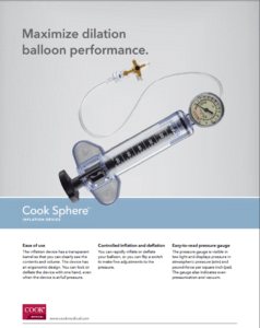 Cook Medical Disposable Inflation Device - Sphere | 60ml 15atm ...
