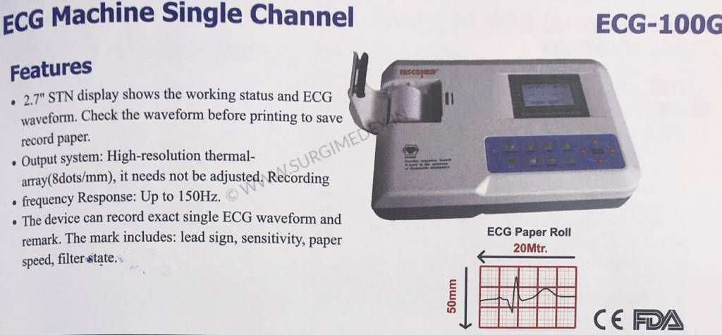 Buy Single Channel ECG Machine online in India - Surgimedex.in
