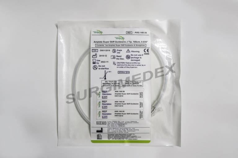 Amplatz Super Stiff Guidewire J tip 145Cms/260Cms 0.035in (Fixed ...