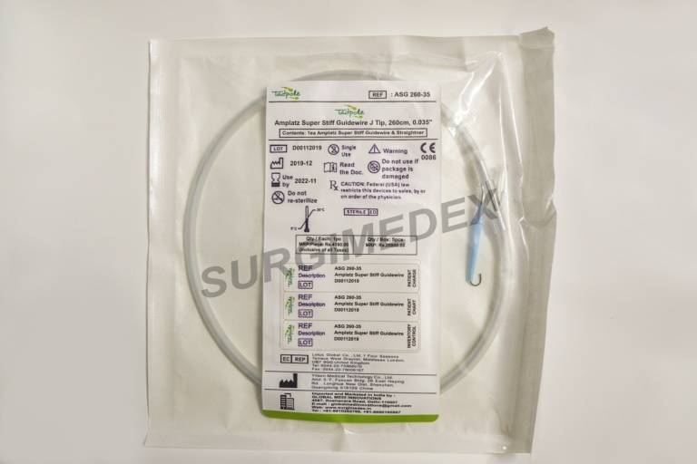 Amplatz Super Stiff Guidewire J tip 145Cms/260Cms 0.035in (Fixed ...